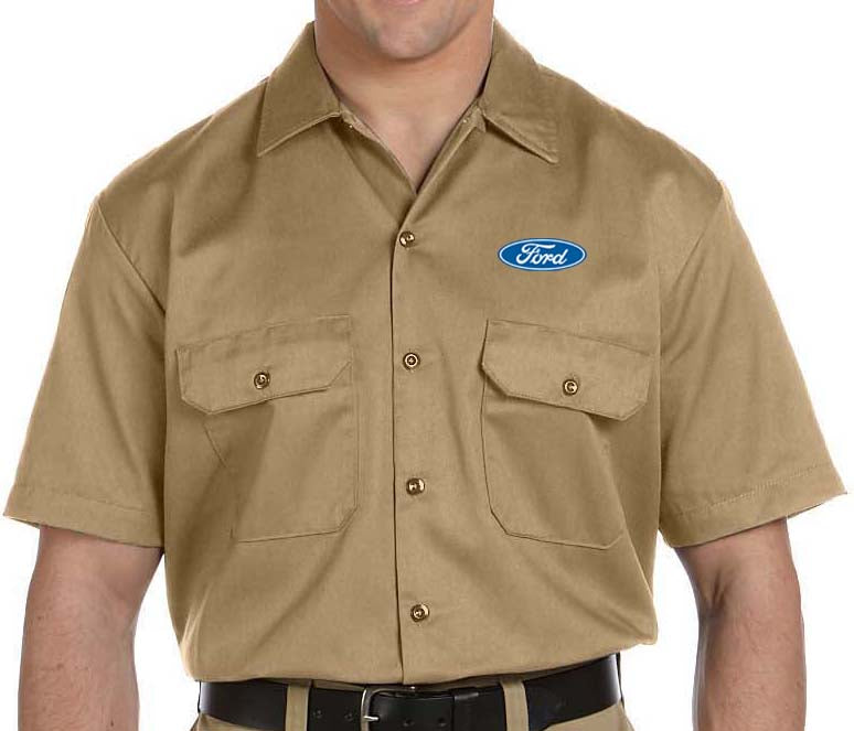 Ford Oval Mens Logo Work Shirt (above pocket print)