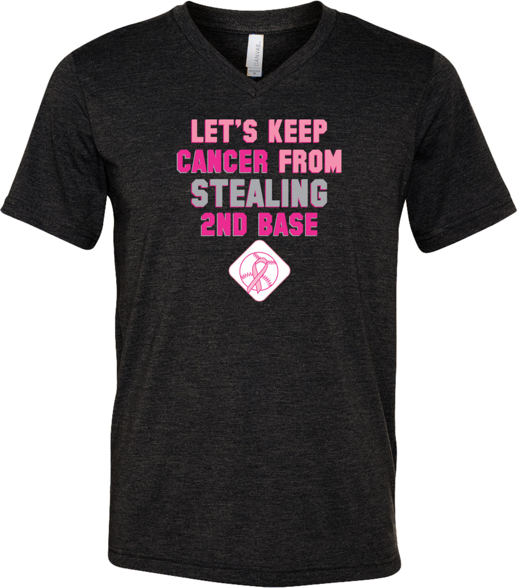Breast Cancer T-shirt Second Base Tri Blend V-Neck