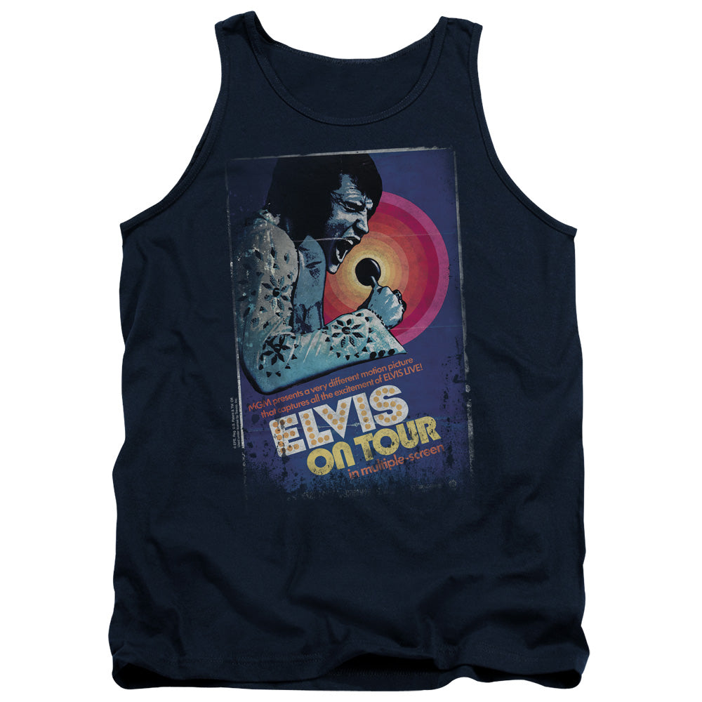 Elvis Presley Tanktop On Tour Poster Navy Tank