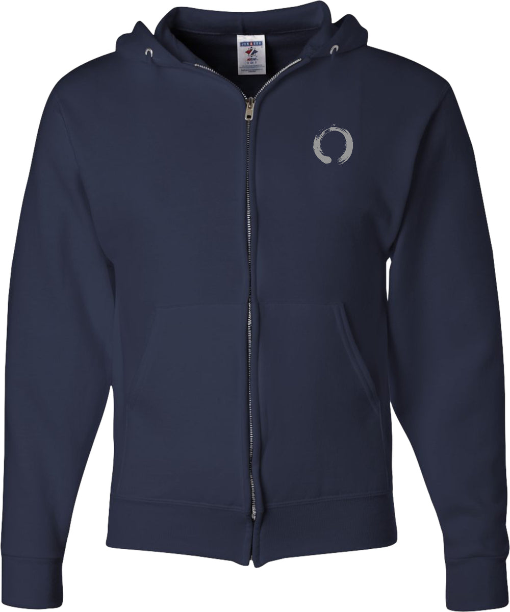 Yoga Full Zip Hoodie Enso Pocket Print