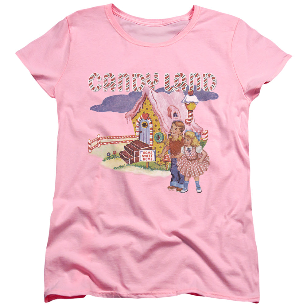 Candy Land Womens T-Shirt Cotton Candy Land Pink Tee