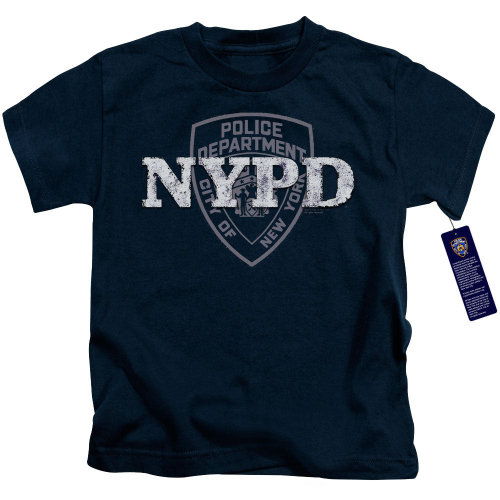 NYPD Boys T-Shirt New York Police Dept Logo Navy Blue Tee